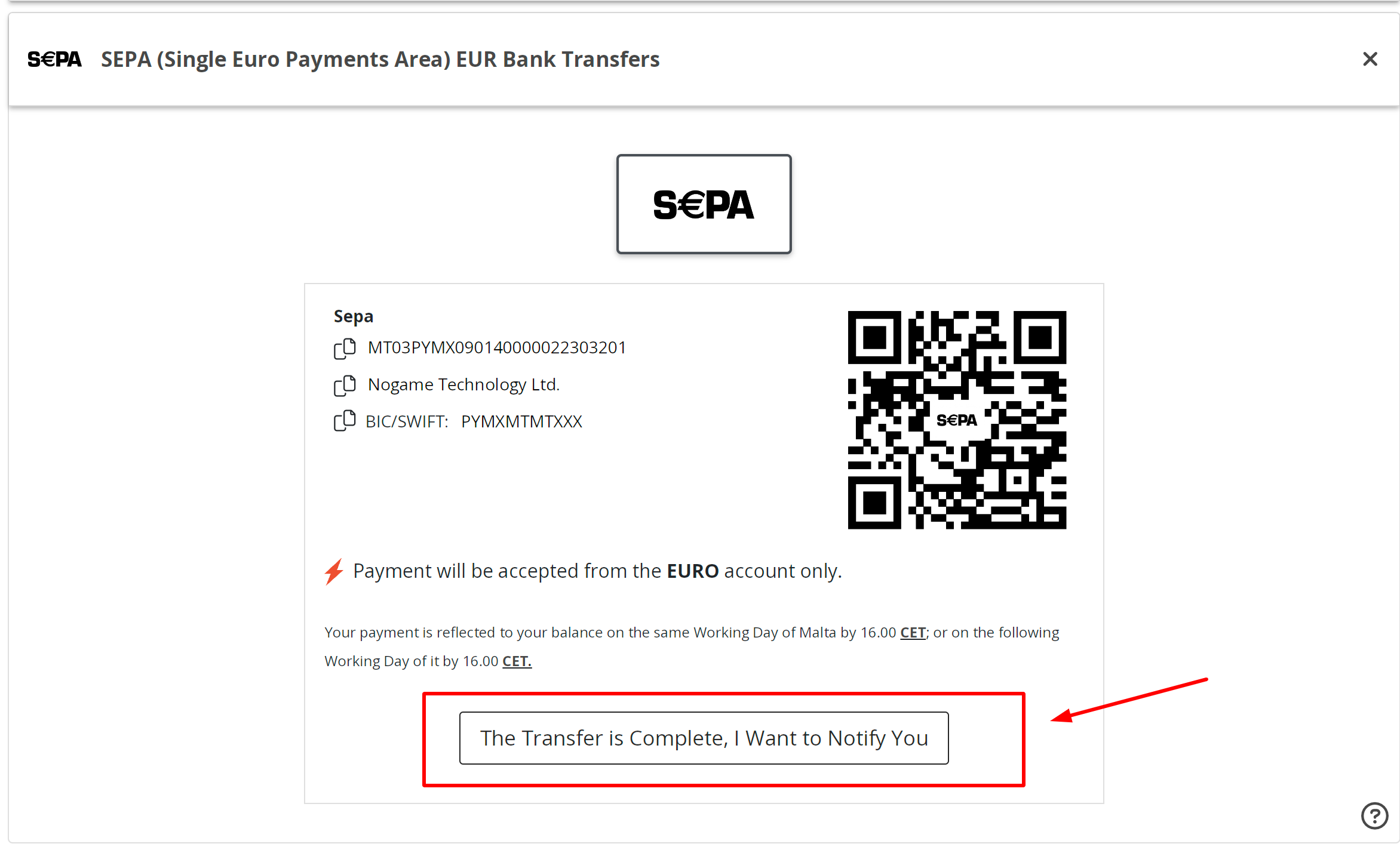 ByNoGame Helpdesk - How to make a euro payment with SEPA?