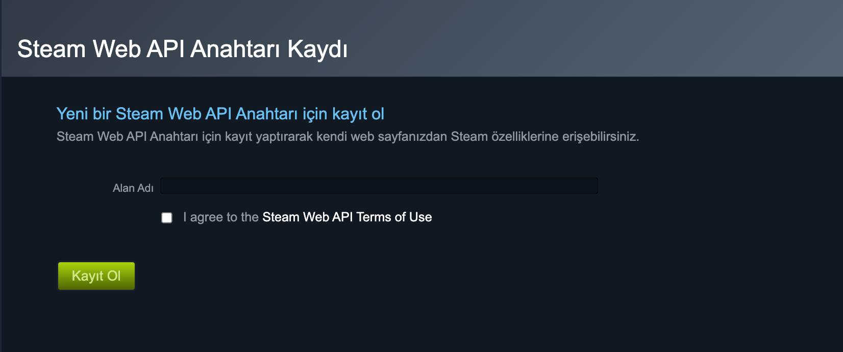 ByNoGame Helpdesk - Steam API Key nedir?