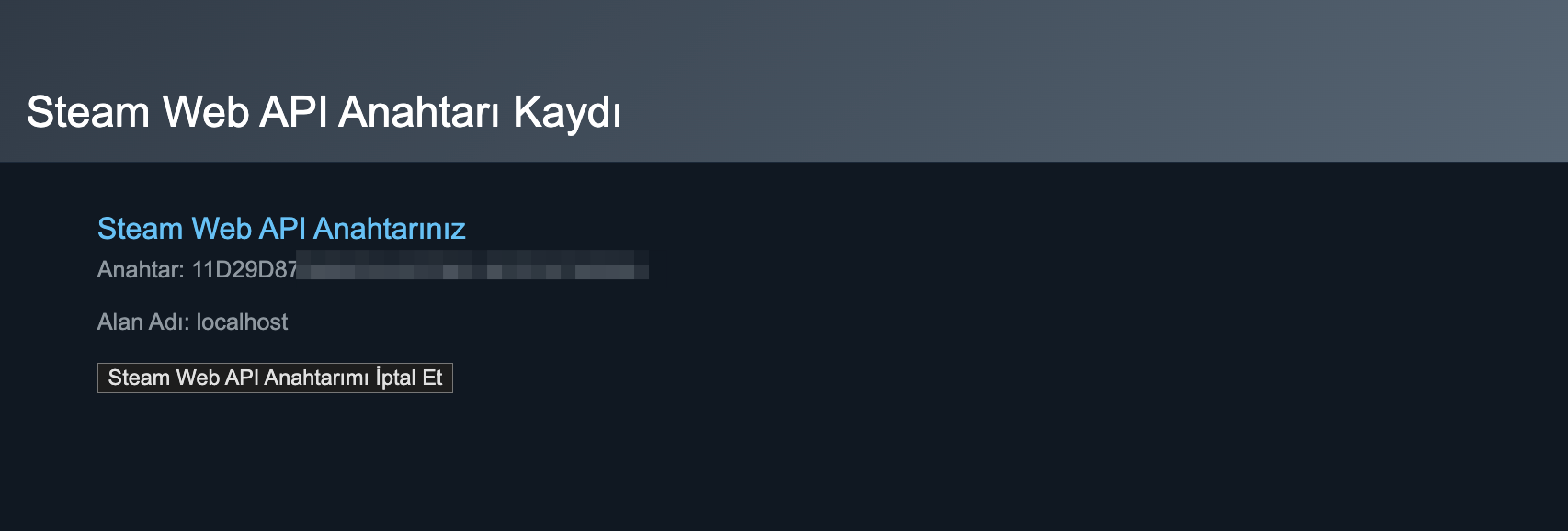ByNoGame Helpdesk - Steam API Key nedir?