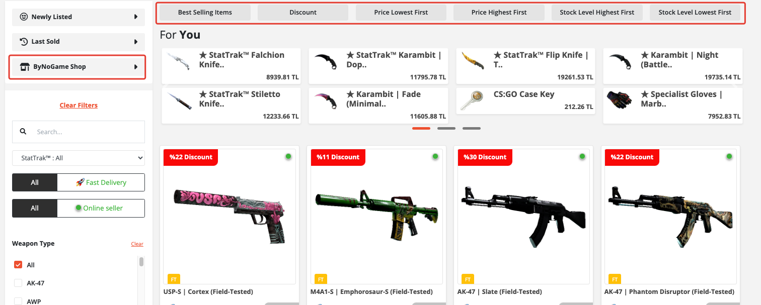 ByNoGame Helpdesk - How to buy CS2 skins?