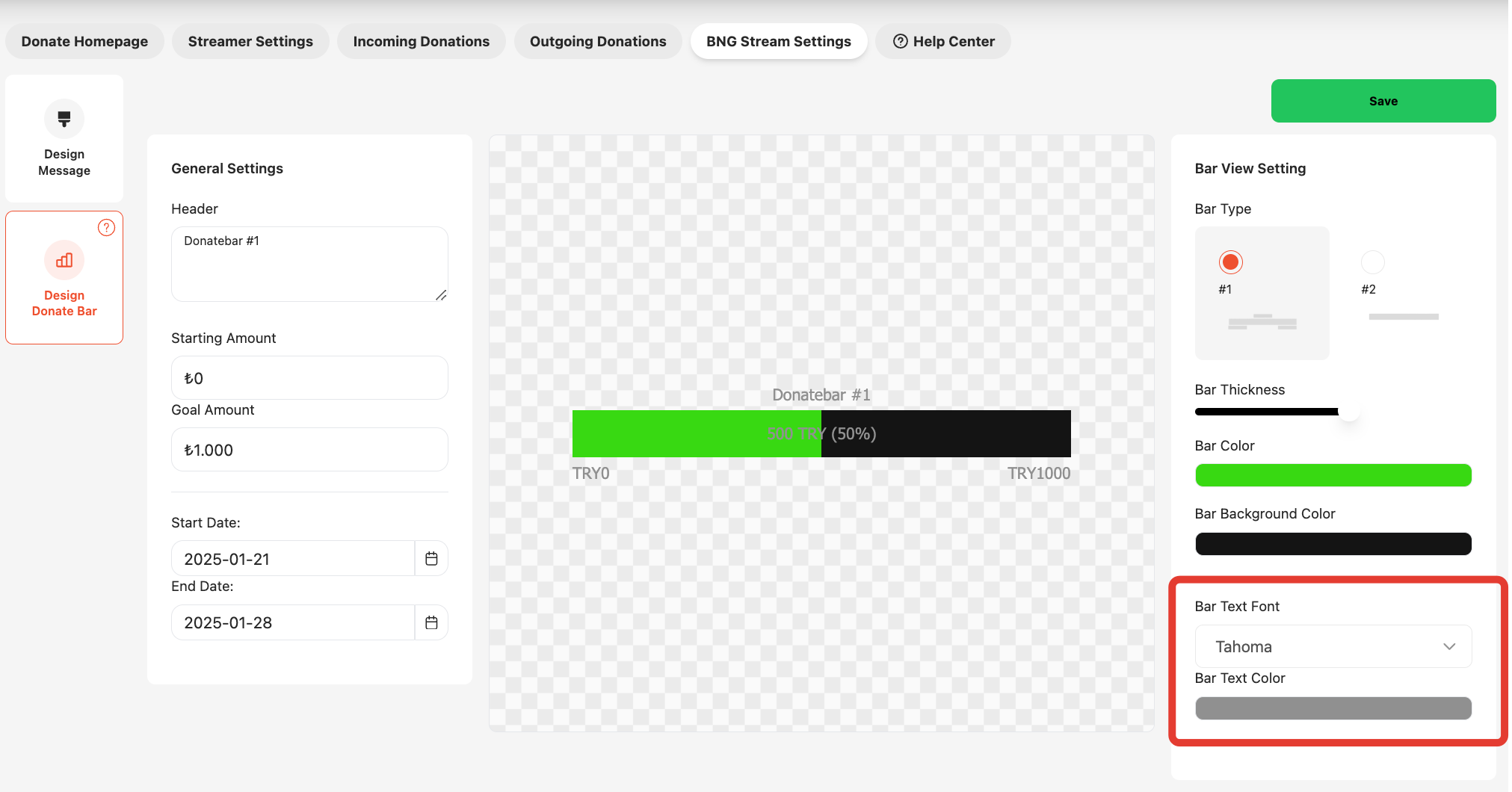 ByNoGame Helpdesk - How can I customize my Donate Bar?