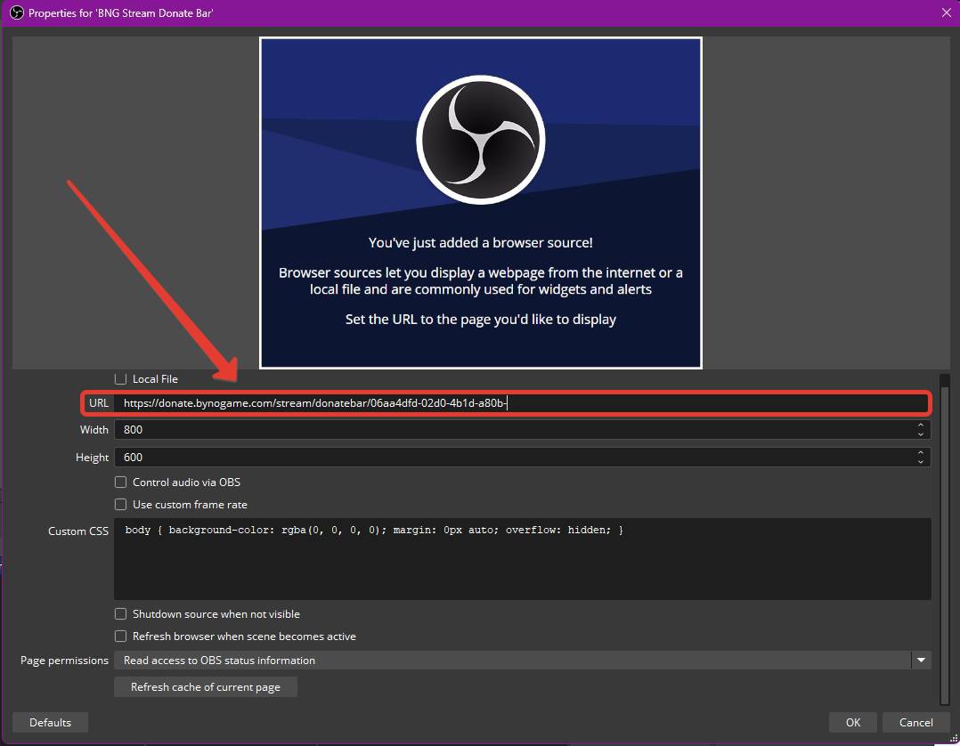 ByNoGame Helpdesk - How to add donate bar with Bng Stream?