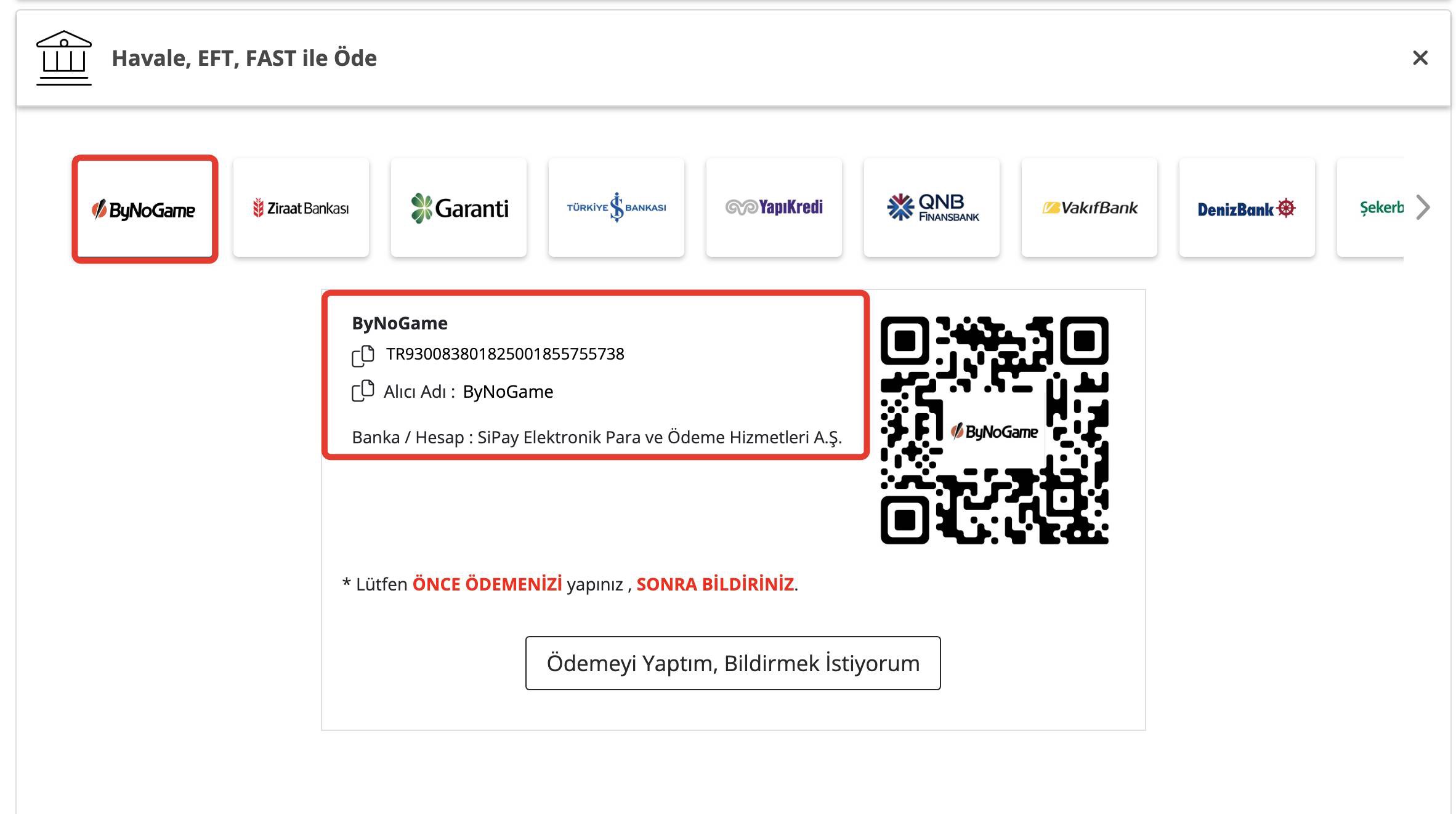 Havale/FAST ile Güvenli Bakiye Yükle | ByNoGame