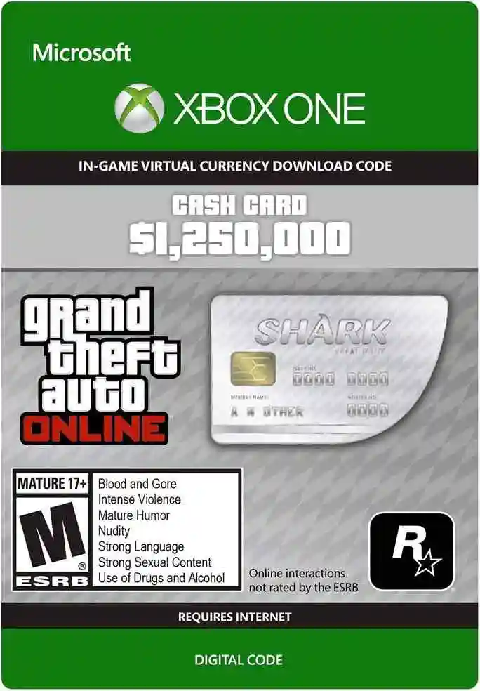 Grand Theft Auto V - GTA Online Great White Shark Cash Card - $1.250. ...
