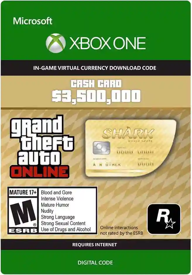 Grand Theft Auto V - GTA Online Whale Shark Cash Card - $3.500.000 CASH